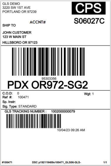 GLS: 1 to 1 Shipping